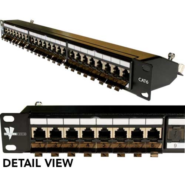24 Port Cat6 Shielded Patch Panel – Cable & Connections