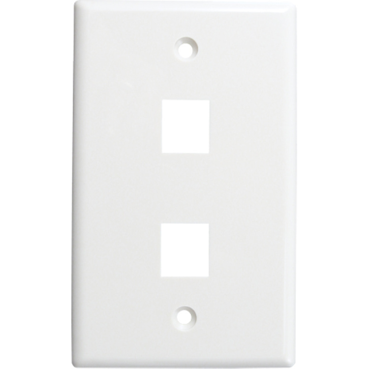 2 Port Single Gang Faceplate | White – Cable & Connections