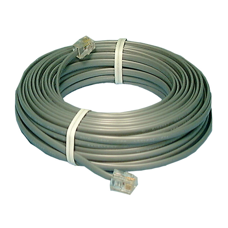 14' Modular 4-pin Telephone Cable | Silver Satin – Cable & Connections