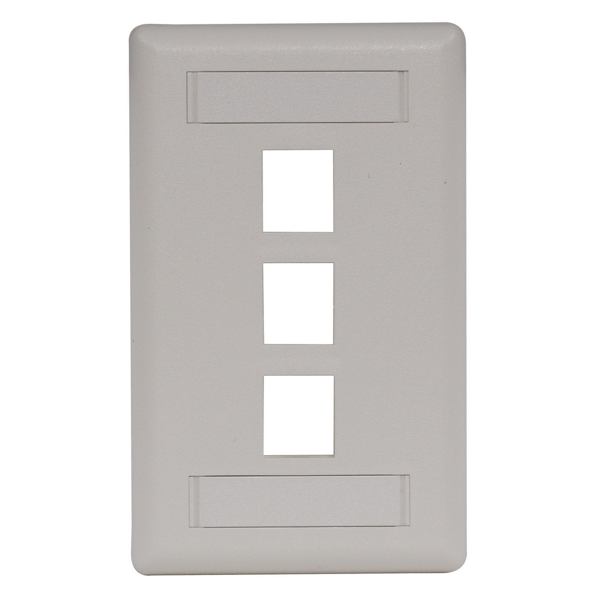 3 Port Single Gang Flush Faceplate w/ ID Windows | Office White – Cable ...