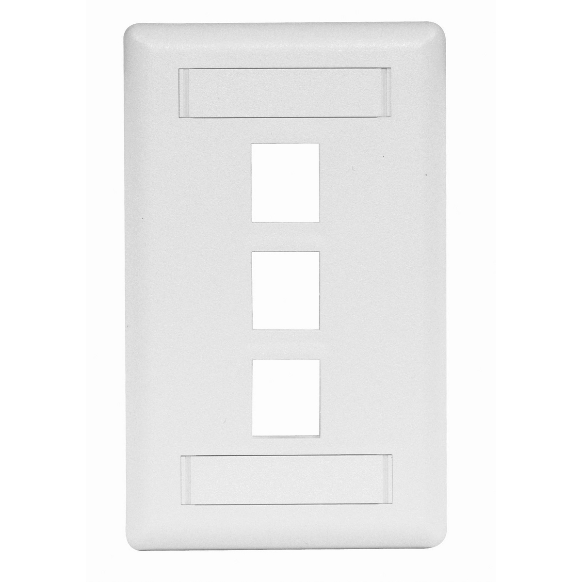 3 Port Single Gang Flush Faceplate w/ ID Windows | White – Cable ...