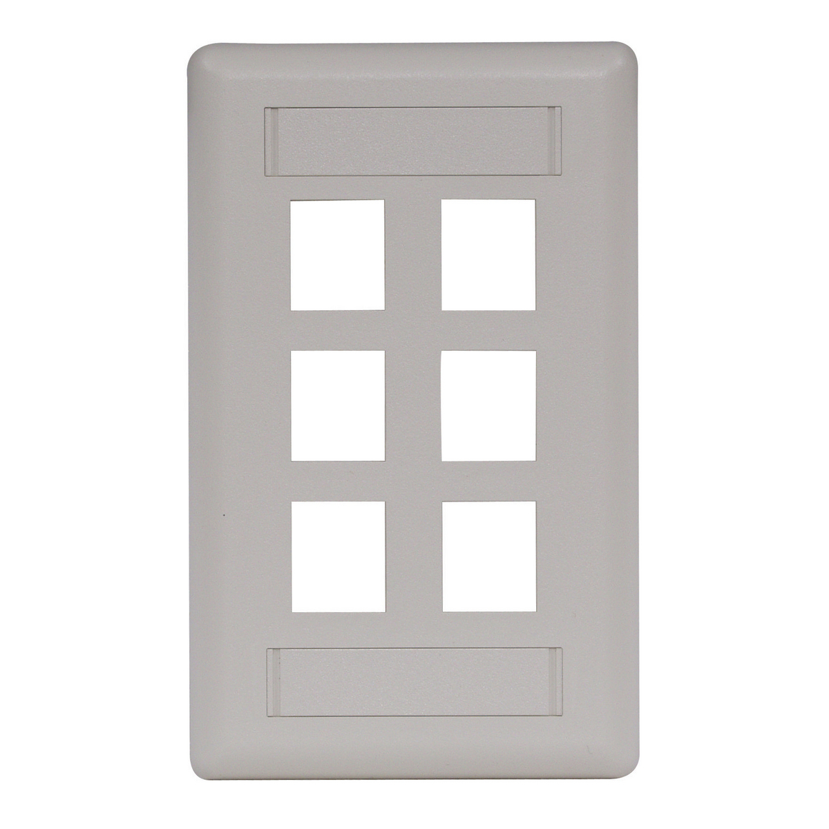 6 Port Single Gang Flush Faceplate w/ ID Windows | Office White – Cable ...