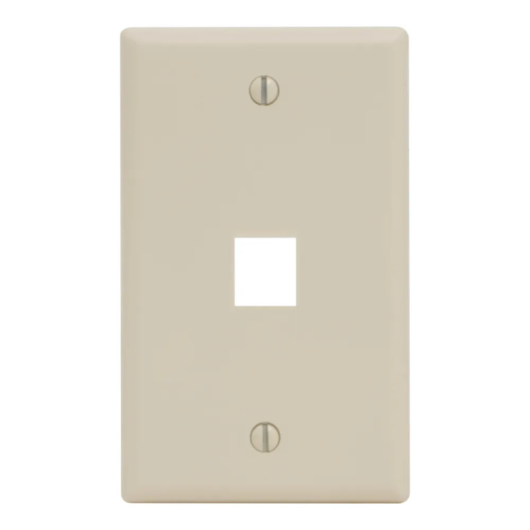 1 Port Single Gang Flush Faceplate | Almond – Cable & Connections