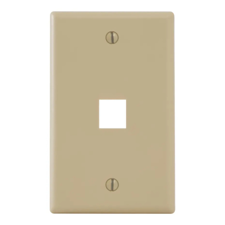 2 Port Single Gang Angled Bezel Faceplate | Ivory – Cable & Connections