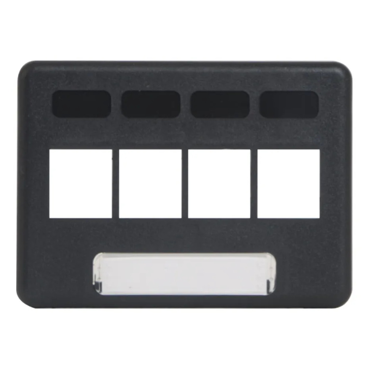 4 Port Nema Modular Furniture Faceplate Black – Cable & Connections