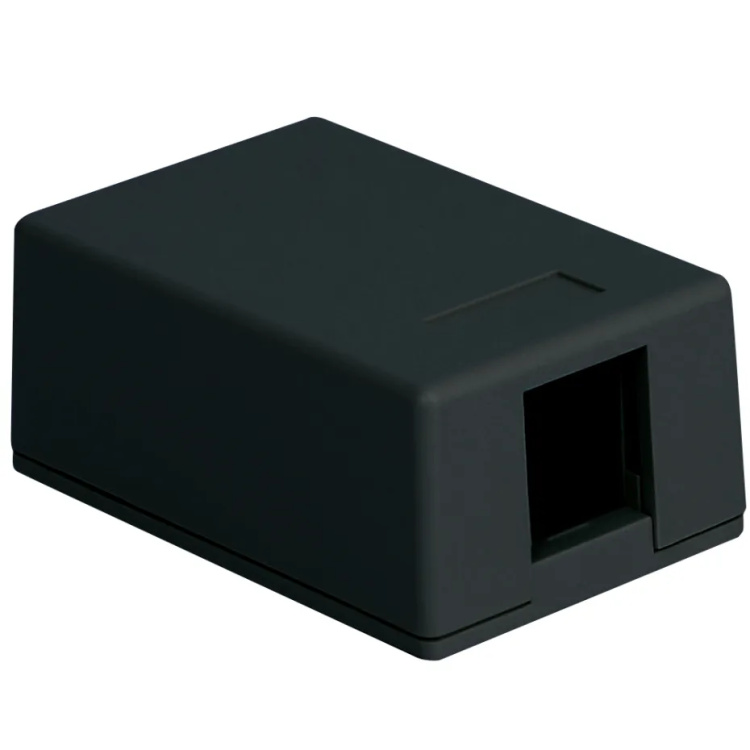 1 Port Surface Mount Box Black – Cable & Connections