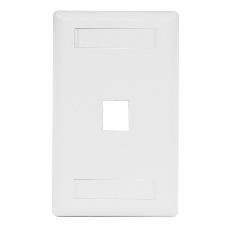 1 Port Single Gang Flush Faceplate w/ ID Windows | White – Cable ...