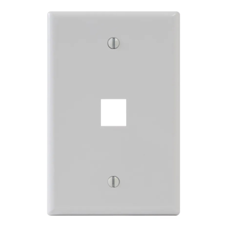 1 Port Oversized Faceplate White – Cable & Connections