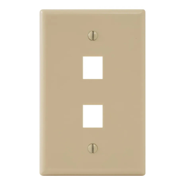 2 Port Oversized Faceplate Ivory – Cable & Connections