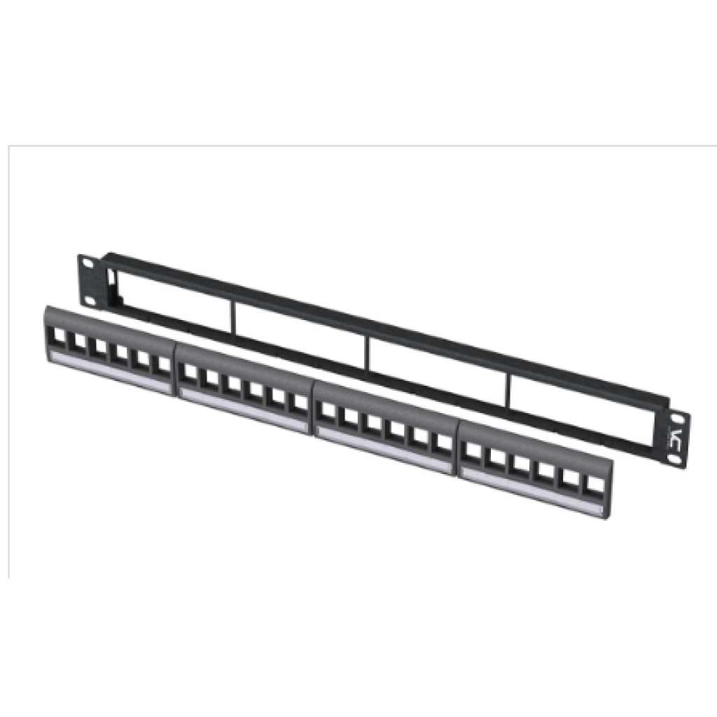 24 Port Unloaded Front Loading Patch Panel – Cable & Connections