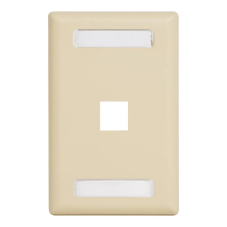 ICC Single Gang 1 Port Faceplate with ID Window (Ivory) – Cable ...