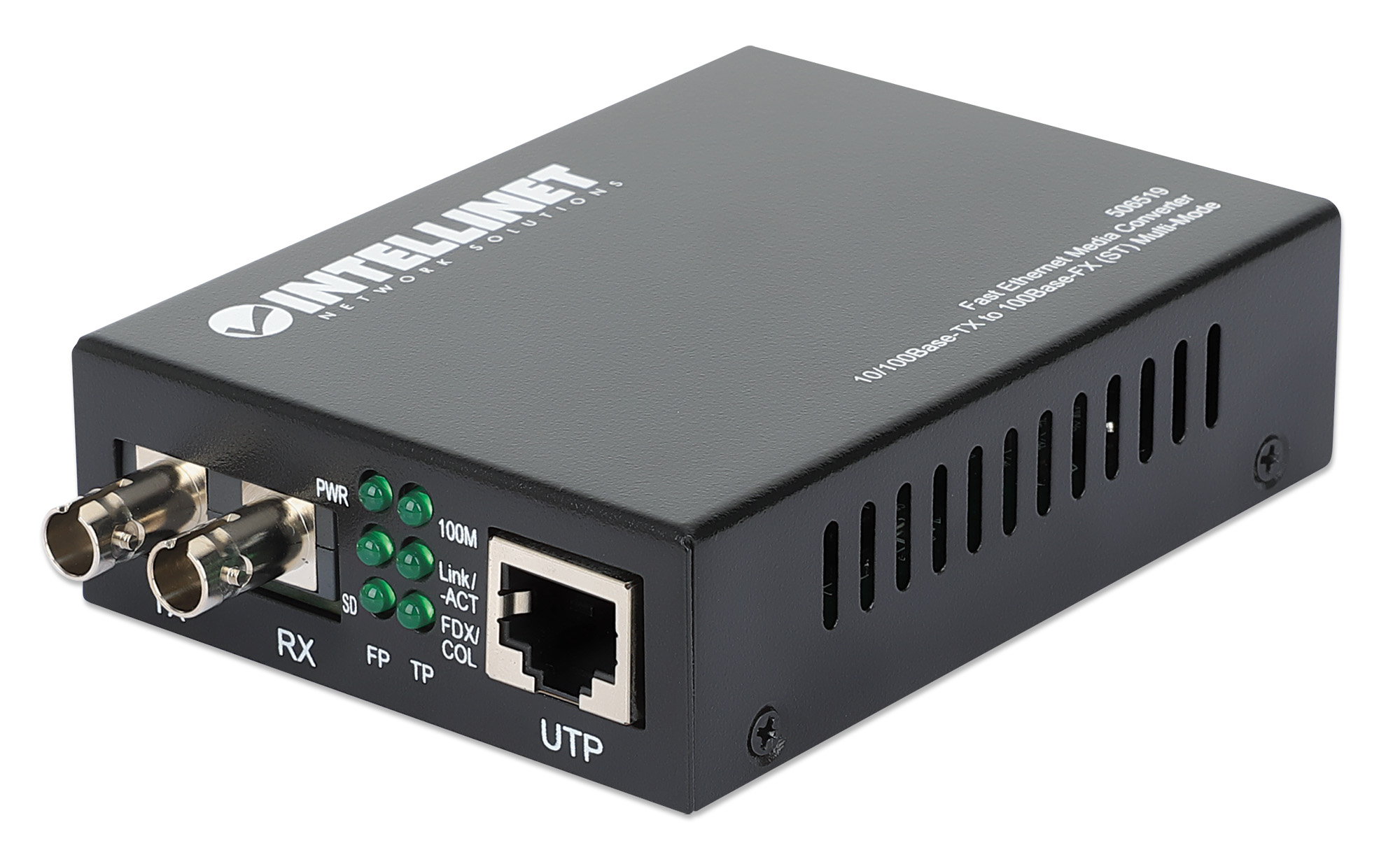 Intellinet Media Converter ST Multimode Fiber Optic 10/100 Base-TX to ...