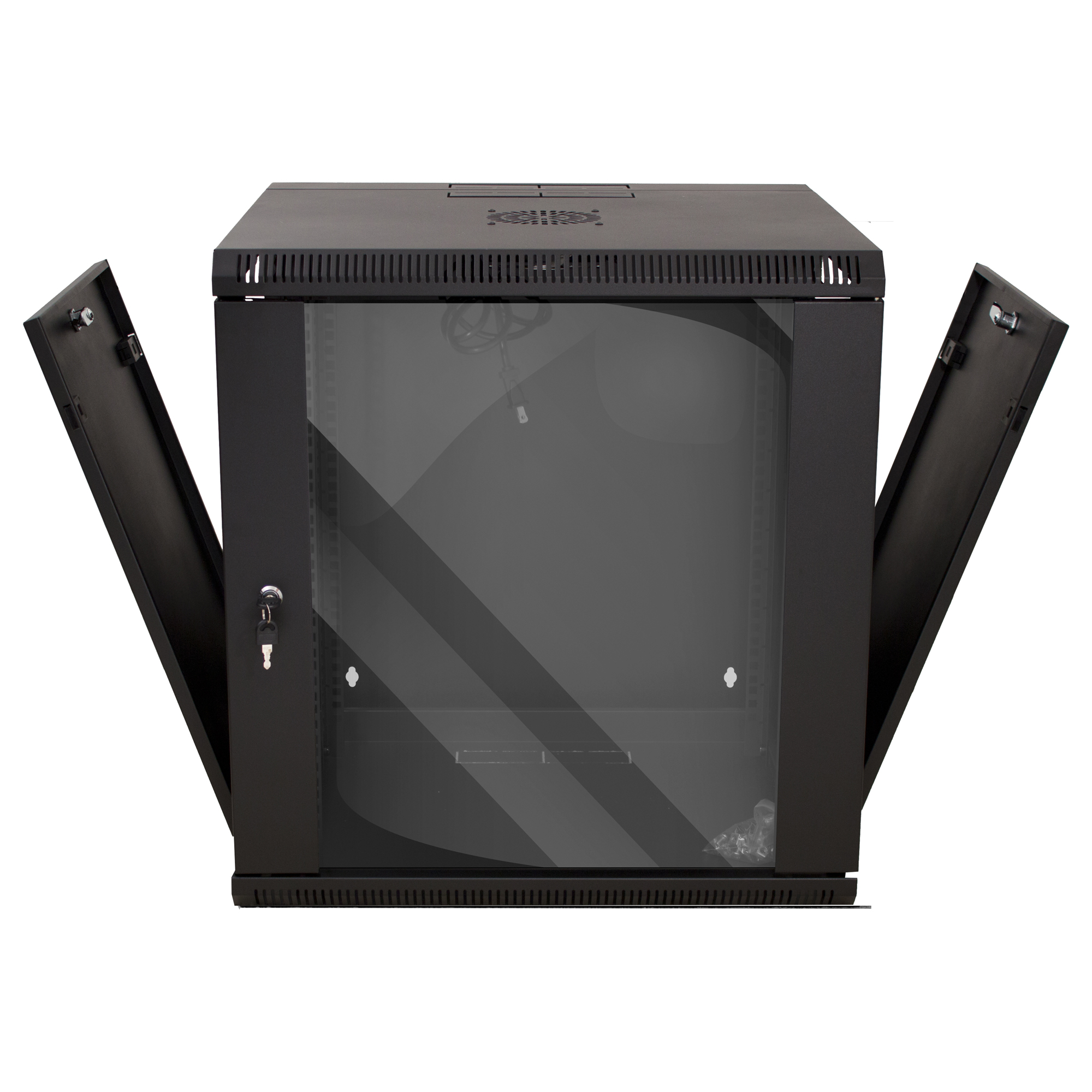 Vertical Cable 12U Wall Mount Network Server Cabinet with Swing Door ...