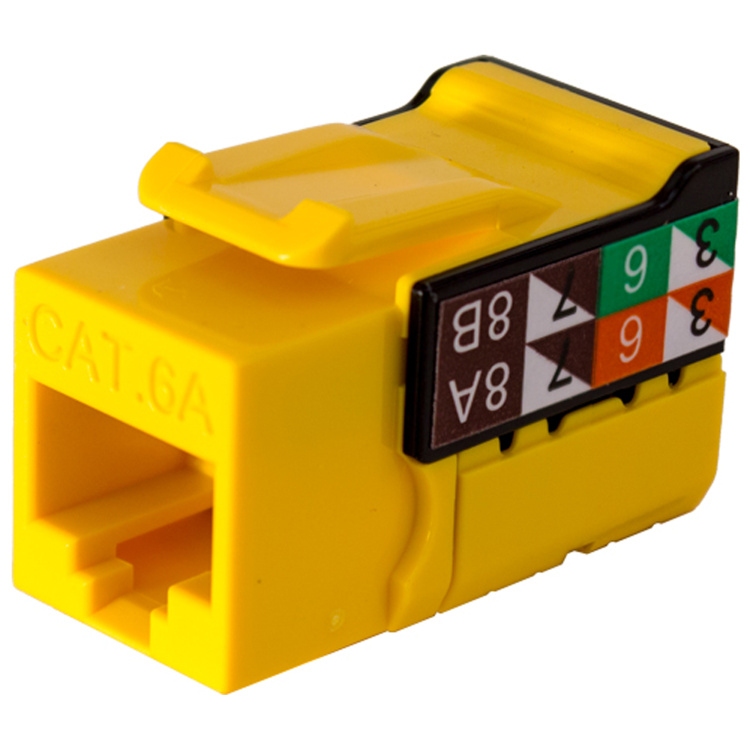 Vertical Cable Cat5E VMAX Keystone Jack | Yellow – Cable & Connections