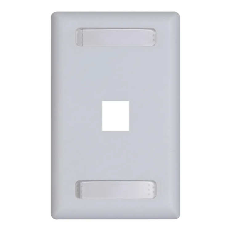 ICC Single Gang 1 Port Faceplate with ID Window | White – Cable ...
