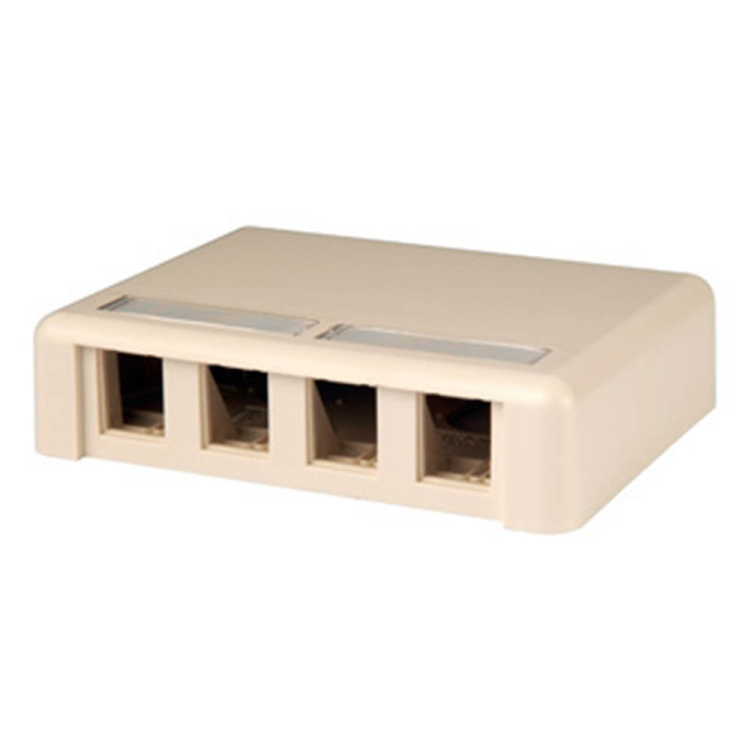 Ortronics 4-Port HDJ Module Surface Mount Box | Fog White – Cable ...
