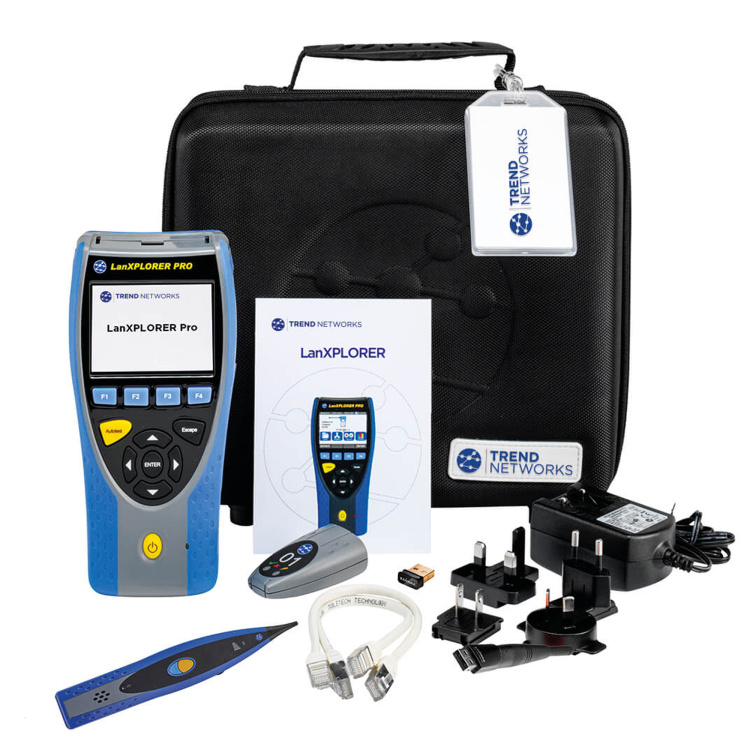 Trend Networks LanXPLORER Pro In-Line Network Tester – Cable & Connections