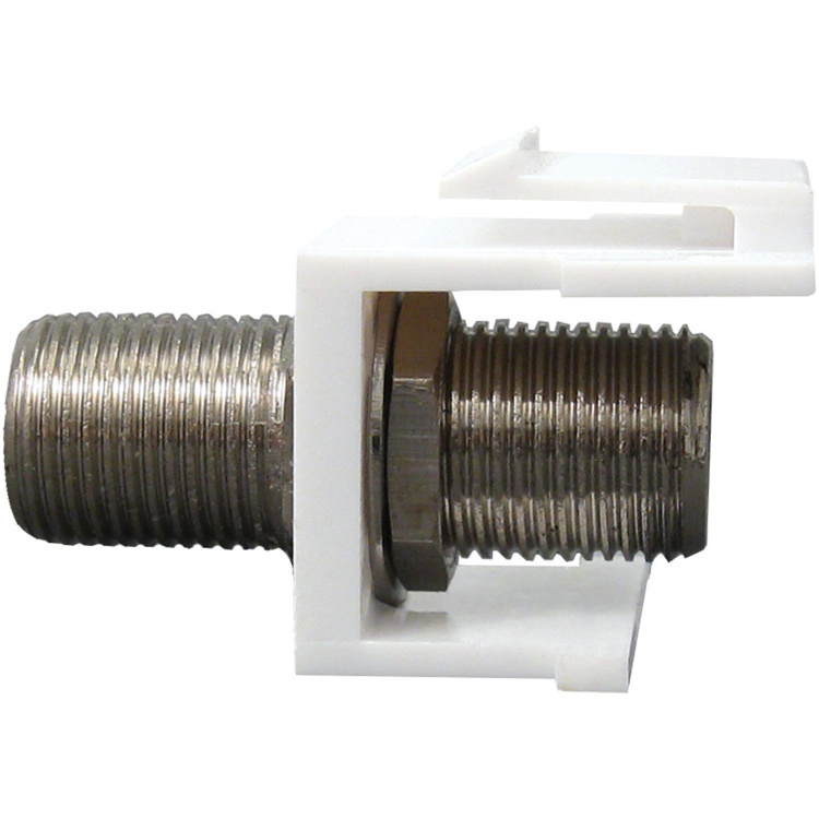 Vertical Cable F-Type (F81) Keystone Coupler | White – Cable & Connections