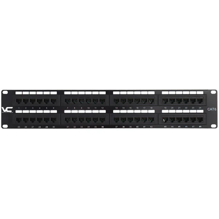 Vertical Cable 48 Port Cat6 2U Patch Panel – Cable & Connections